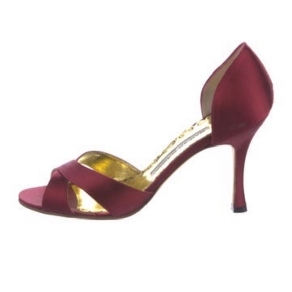 Manolo Blahnik | Shoes | New Monolo Blahnik Red Satin Sandals | Poshmark